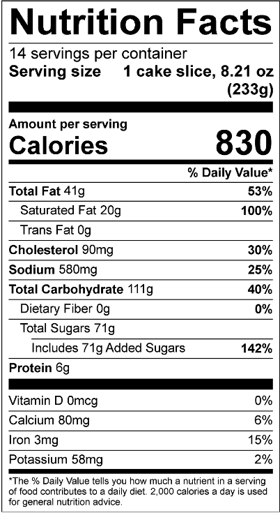 Milky Caramel Galaxy nutrition facts